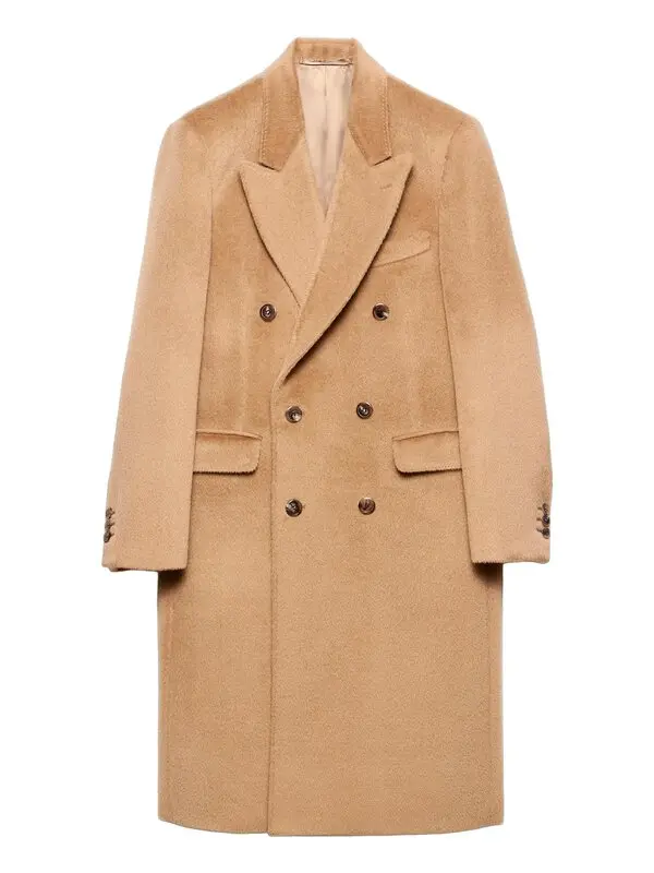 Prada Wool-blend Double-breasted Coat - Camel Brown