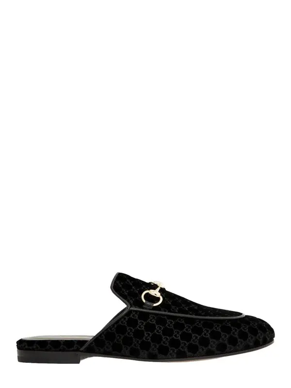 Gucci Princetown Velvet Slippers - Black