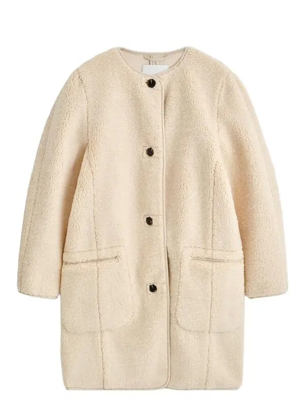 Cos Longline Teddy Jacket - Beige