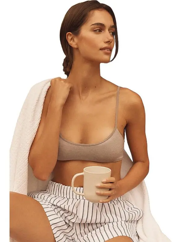 LYREBIRD The Sk Seamless Scoop-neck Bra - Heather Grey