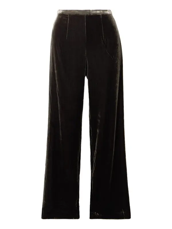 Le Kasha San Polo Velvet Wide-leg Pants - Brown