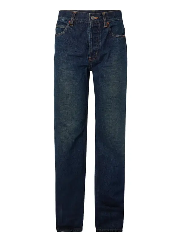 Saint Laurent Nico Mid-rise Straight-leg Jeans - Blue
