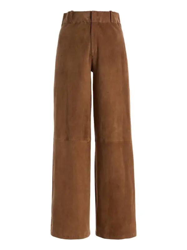 ARMA Marina Stretch-suede Trousers - Brown
