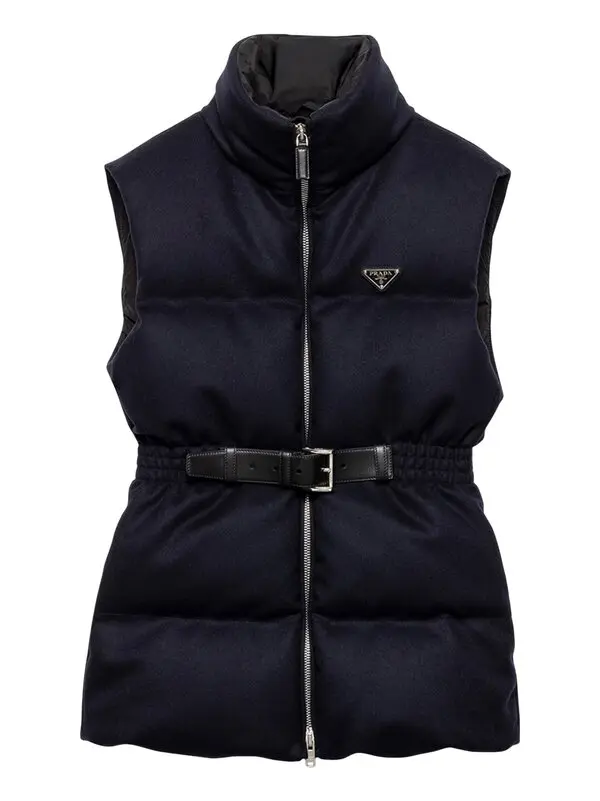 Prada Wool Loden Down Gilet - Blue