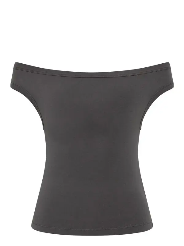 ST. AGNI Off-the-shoulder Top - Dark Grey