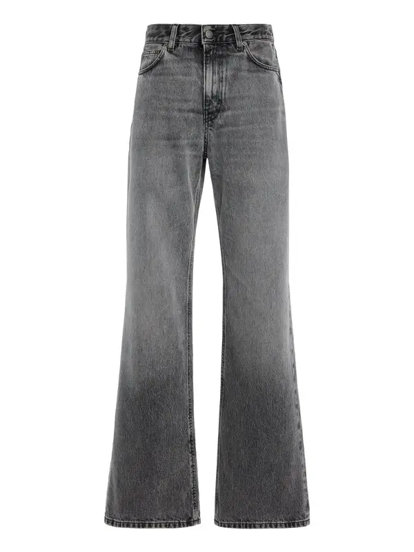 HAIKURE Korea Rigid Mid-rise Flared-leg Jeans - Grey