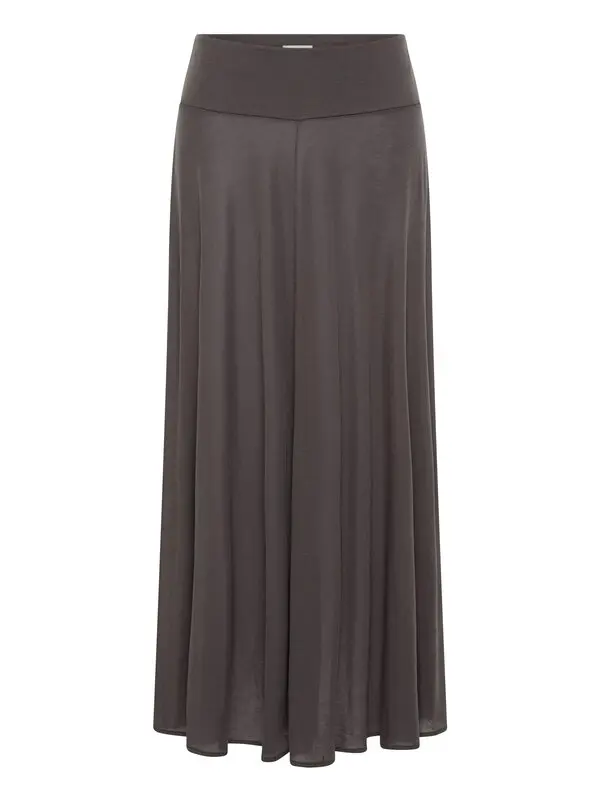 ST. AGNI Low-rise Tencel Jersey Midi Skirt - Dark Grey