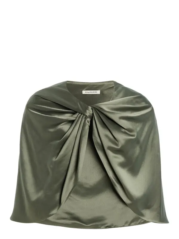 BY MALENE BIRGER Pinlos Draped Satin Cape - Green