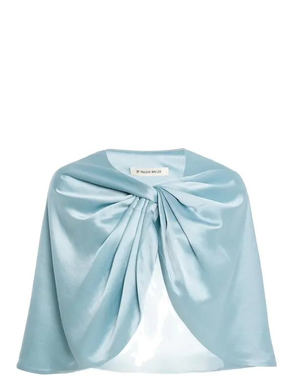 BY MALENE BIRGER Pinlos Draped Satin Cape - Light Blue
