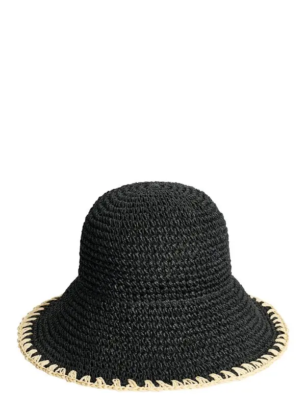 BY MALENE BIRGER Strawilla Paper Bucket Hat - Black