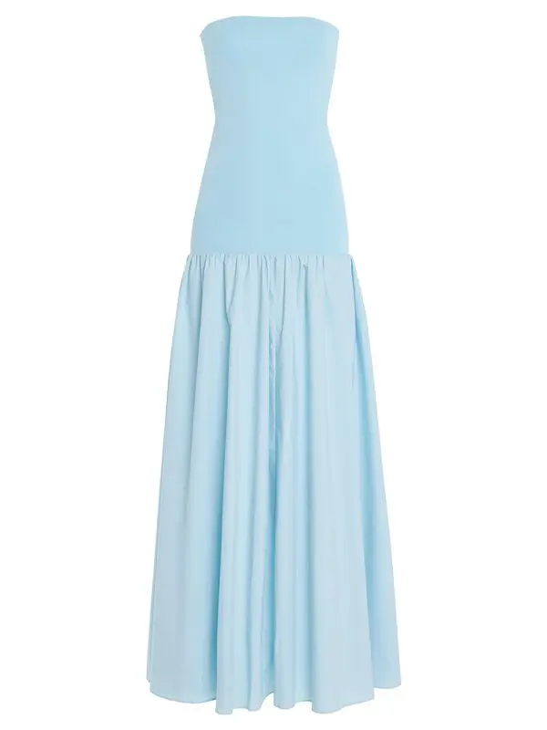 BY MALENE BIRGER Strapless Cotton Midi Dress - Light Blue