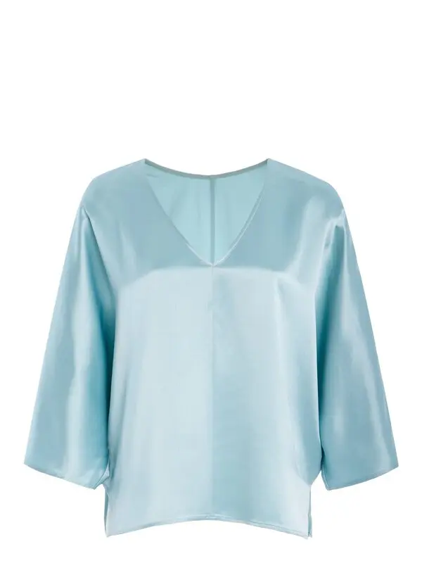 BY MALENE BIRGER Lucia Relaxed V-neck Top - Light Blue
