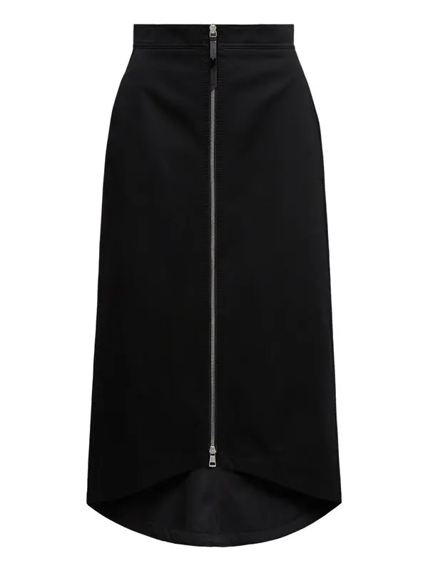 Moncler X Ee72 Edward Enninful Cotton Gabardine Midi Skirt - Black
