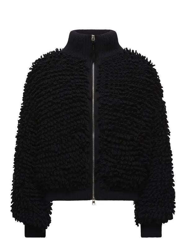 Moncler X Ee72 Edward Enninful Wool-blend Down Cardigan - Black