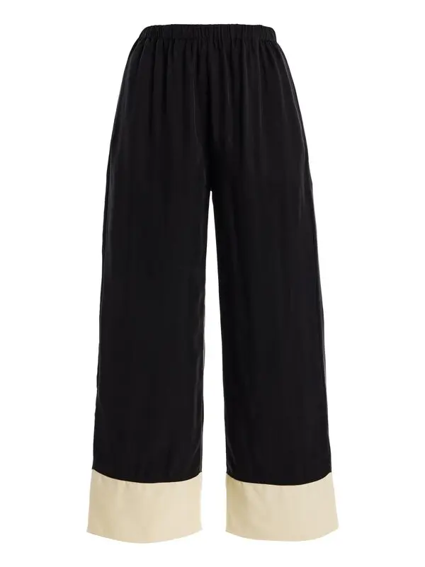 BY MALENE BIRGER Mirabello Wide-leg Trousers - Black,white