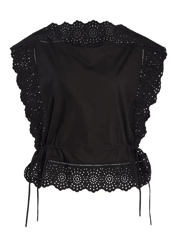 BY MALENE BIRGER Gerda Eyelet Top - Black
