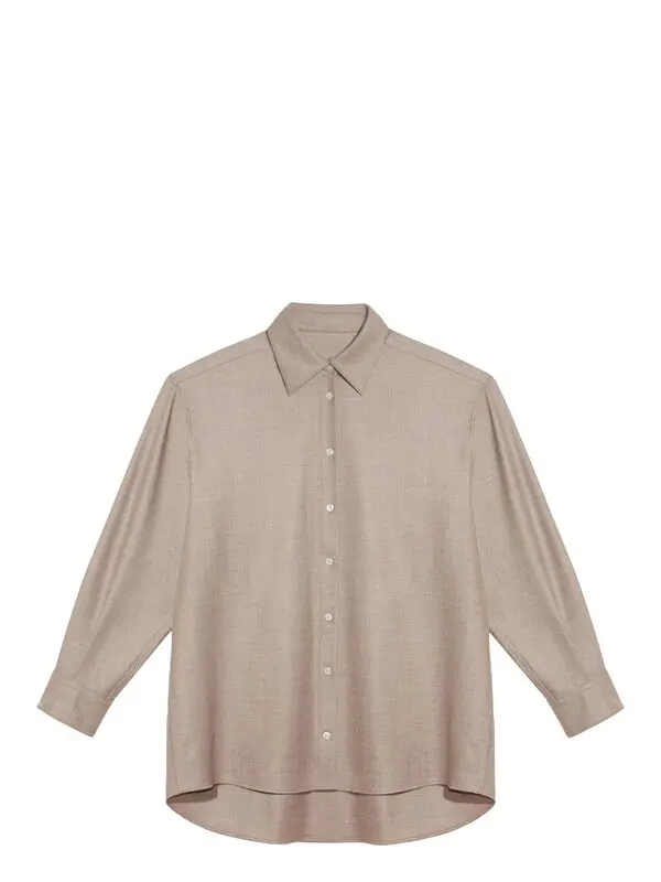 Oriane 1986 Wool-blend Button-down Shirt - Nude
