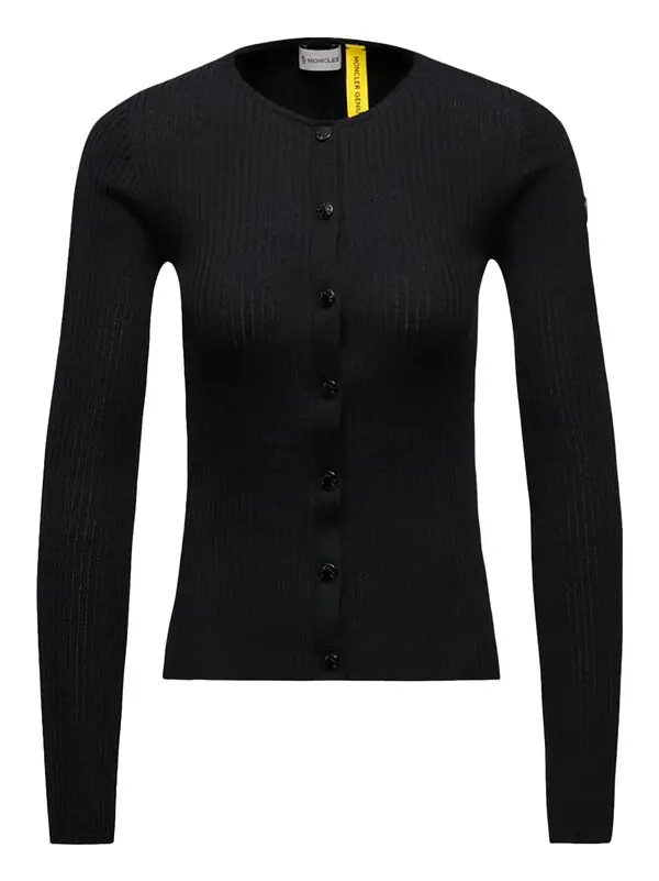 Moncler X Ee72 Edward Enninful Wool Cardigan - Black