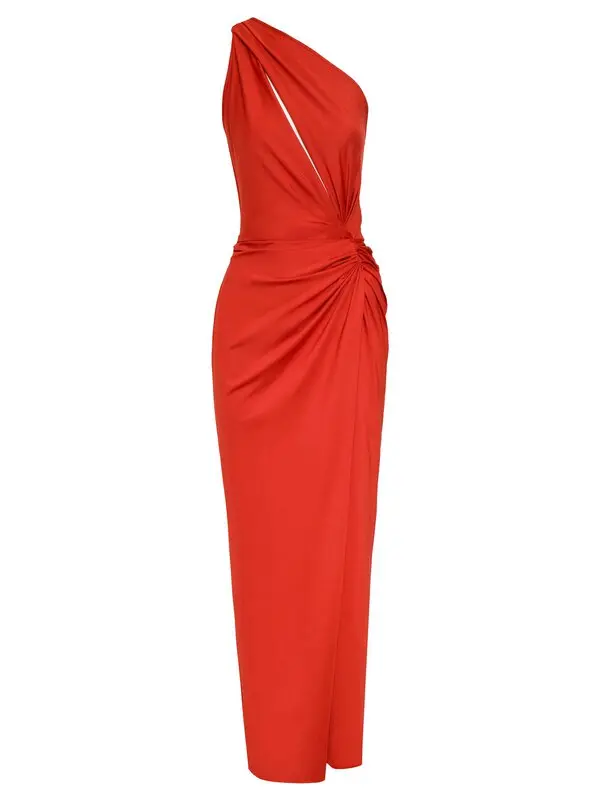 ANDRES OTALORA Medi Terra Cutout Jersey Maxi Dress - Red