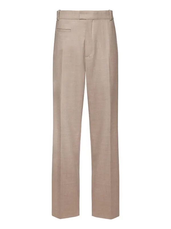 Oriane 1986 Wool-blend Wide-leg Trousers - Nude