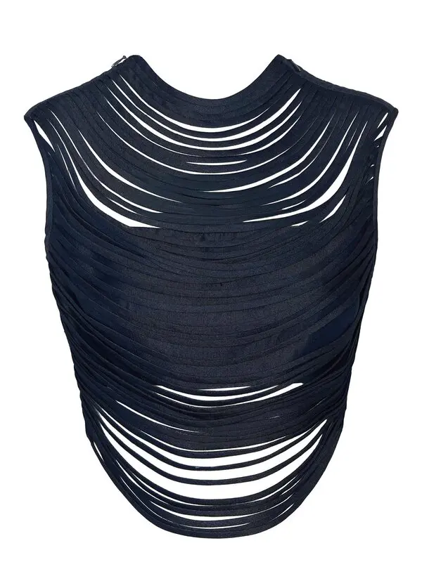 ANDRES OTALORA Eres Todo Draped Top - Navy