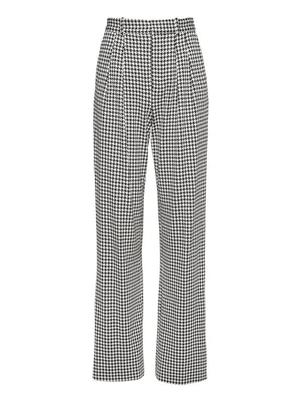 Oriane 1986 Houndstooth Wide-leg Pants - Black,white