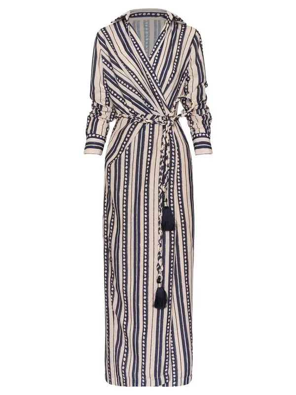 ANDRES OTALORA Puerto Marino Linen Maxi Dress - Print