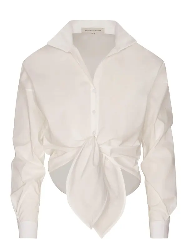 ANDRES OTALORA Luz Envolvente Cotton-poplin Shirt - Off-white