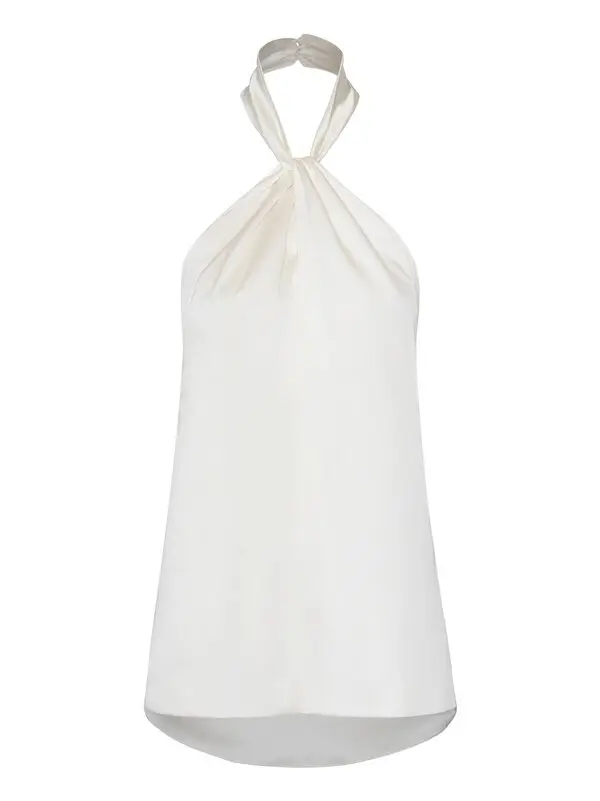 ANDRES OTALORA La Villa Silk Halter Top - Off-white