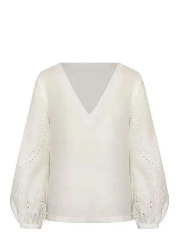 ANDRES OTALORA Una Vista Eyelet Top - Off-white