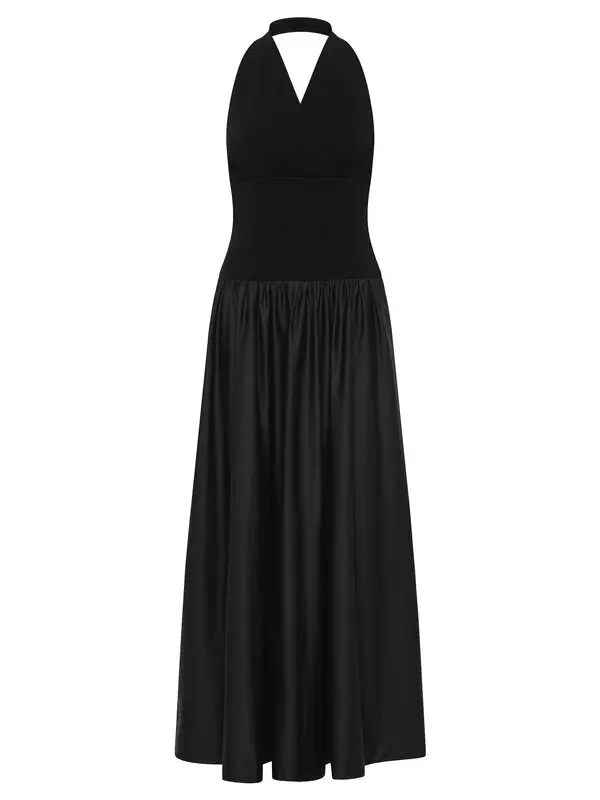 ST. AGNI - Backless Halter Maxi Dress