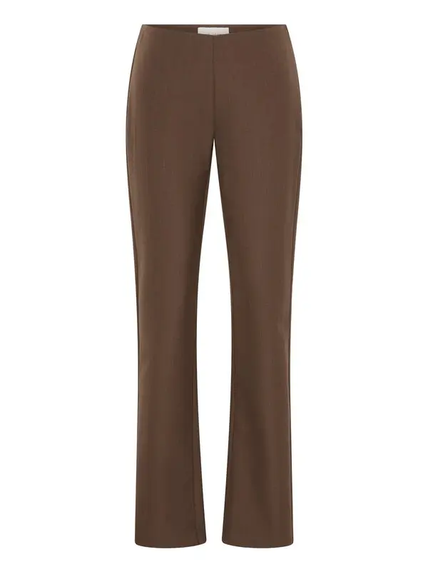 ST. AGNI Straight Leg Trousers - Brown