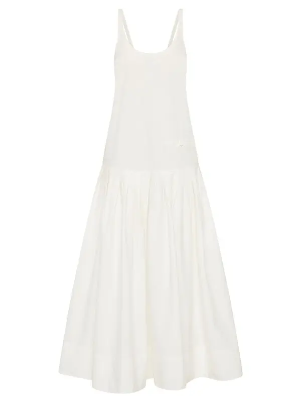 ST. AGNI Pleated Midi Dress - Off-white