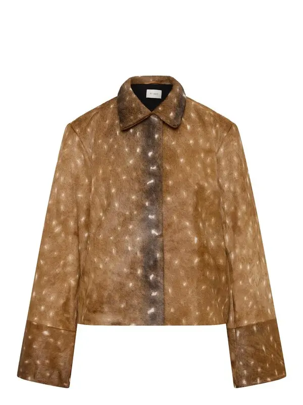 ST. AGNI Fawn-patterned Leather Jacket - Animal