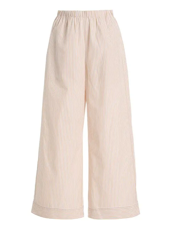 BY MALENE BIRGER Mirabello Cotton Wide-leg Pants - Stripe