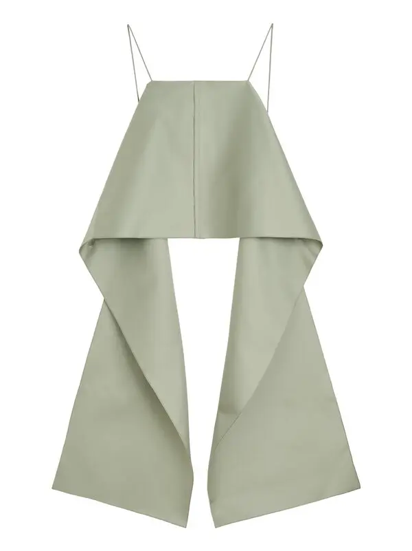 BY MALENE BIRGER Trinola Train-detailed Sateen Top - Green