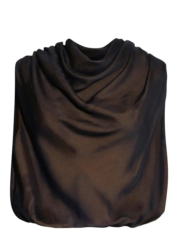 KALLMEYER Naia Draped Silk Top - Black