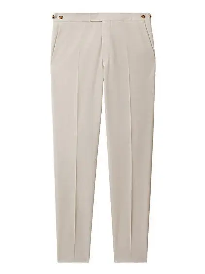 REISS Belmont Slim-fit Straight-leg Stretch Wool-blend Trousers - Stone