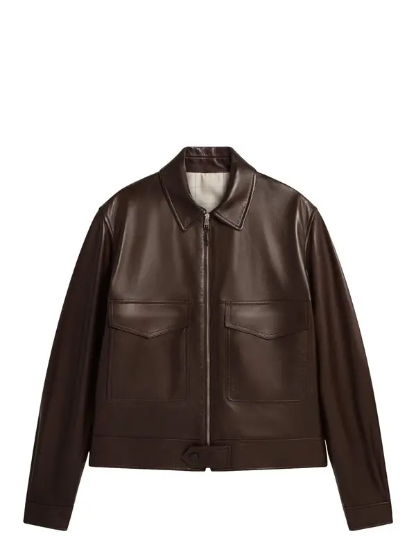 Dunhill Leather Flight Jacket - Brown