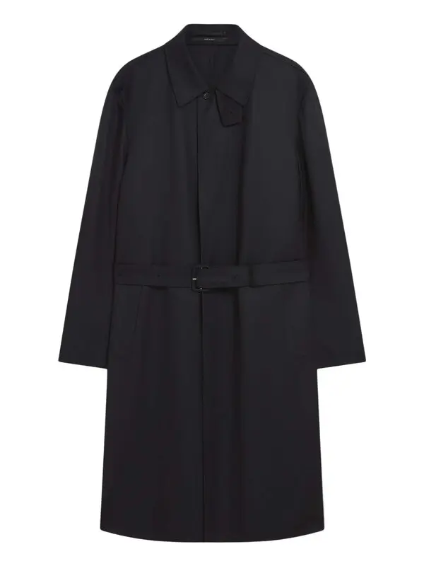 Dunhill Wool Super 180s Balmacaan Coat - Navy