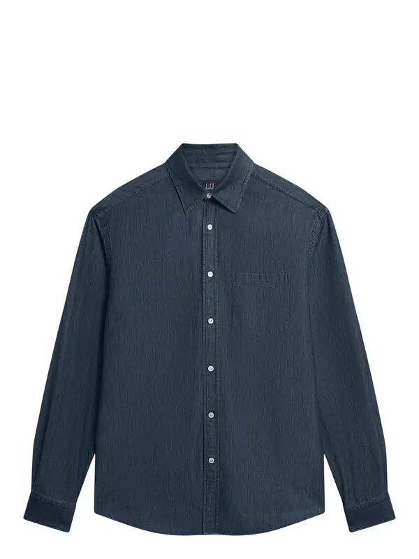 Dunhill Cotton-cashmere Chambray Shirt - Blue