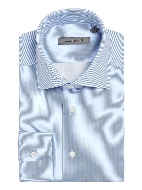 Corneliani Stripe Formal Shirt - Blue