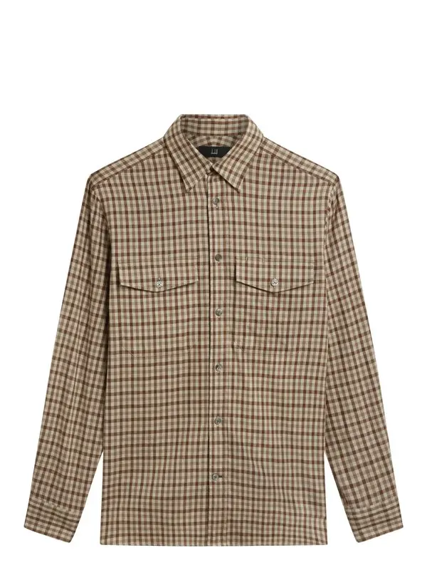 Dunhill Cotton-cashmere Check Overshirt - Brown