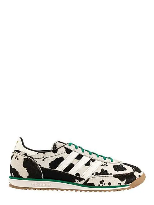 Adidas Sl72 Leather Trainers - Cow Print Black Offwhite