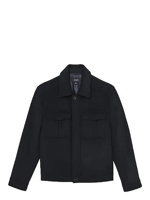 REISS Regular-fit Wool-blend Jacket - Navy