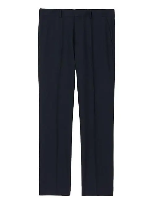 Sandro Regular-fit Wide-leg Wool Suit Trousers - Navy Blue
