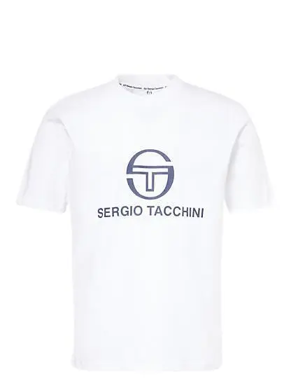 SERGIO TACCHINI Logo-print Cotton T-shirt - White/maritime Blue