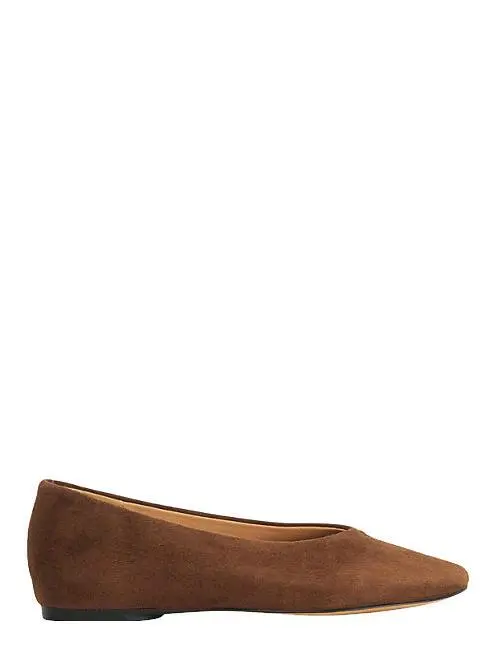 DUNE High-cut Suede Ballet Flats - Brown Suede
