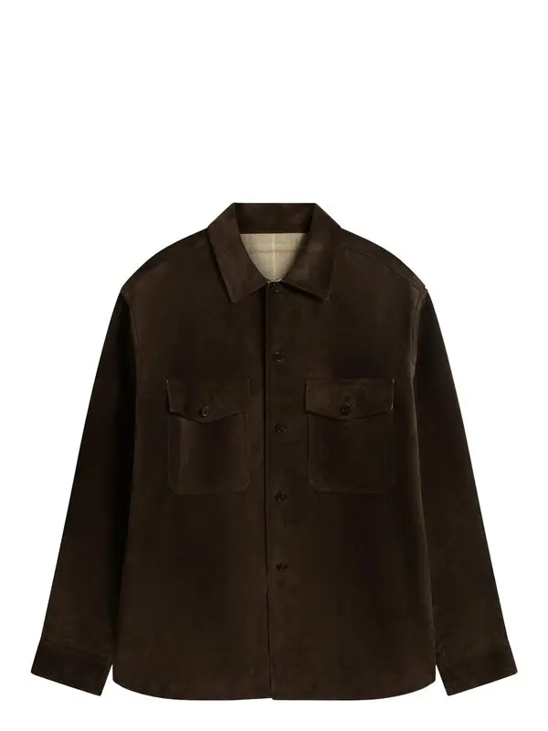 Dunhill Suede Cashmere-lined Overshirt - Brown