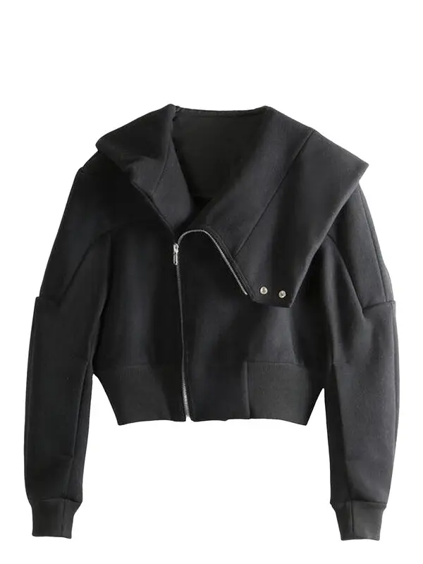 Rick Owens Cropped Hooded Flight Jacket - Black